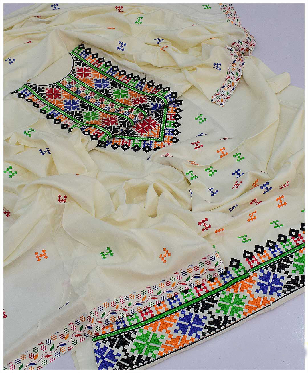 3Pc Linen Embroidered Suit WSL1 - ATTIRISH | Home